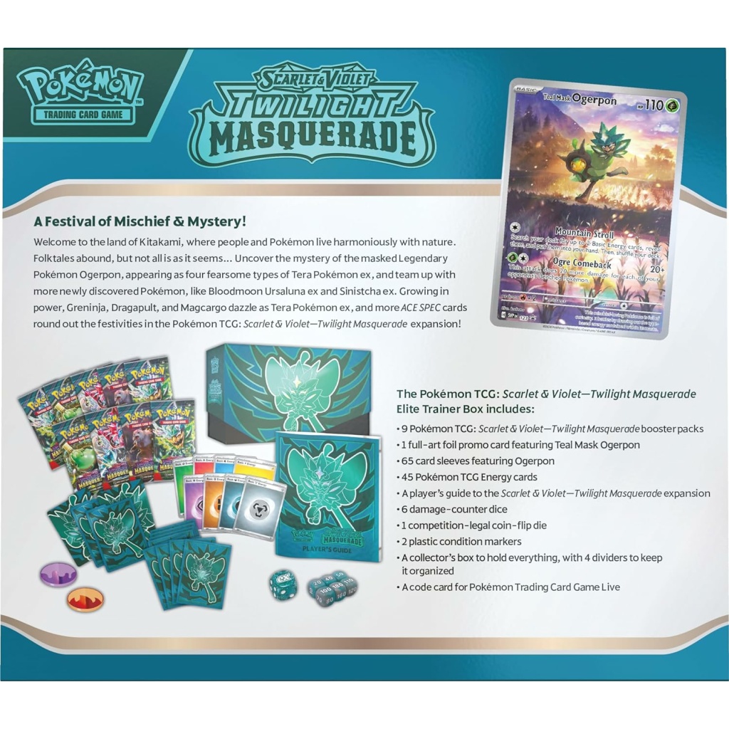 Pokemon: SV06 Scarlet & Violet Twilight Masquerade Elite Trainer Box ...